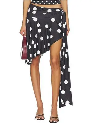 Lioness Safari Midi Skirt - Noir Polka
