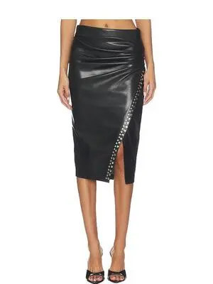 Generation Love Regina Studded Vegan Leather Skirt - Black