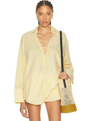 Solid & Striped The Livia Tunic Top - Lemon Drop & Brule