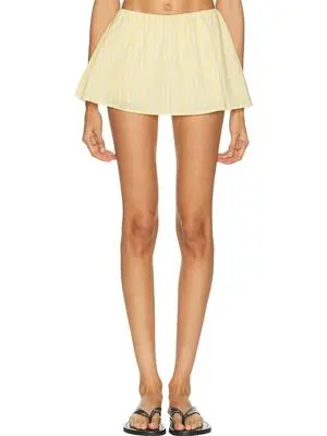 Solid & Striped The Brinley Striped Skirt - Lemon Drop & Brule Stripe