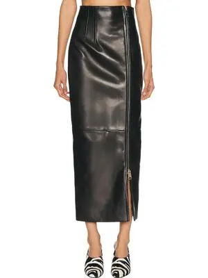 Khaite Gres Leather Skirt - Black