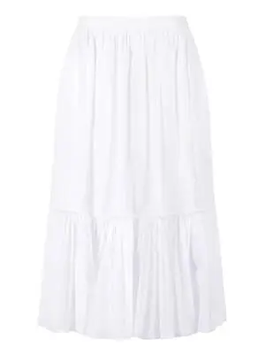JIL SANDER Ruffled Tiered Skirt - White