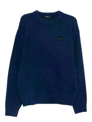 SONGZIO Panther-embroidered Jumper - Blue