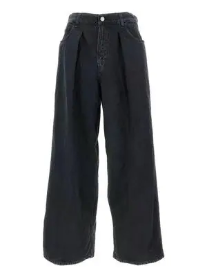 HAIKURE Candy Pleat Wide-leg Jeans - Black
