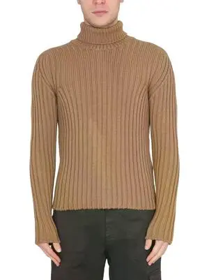 TEN C Roll-neck Sweater - Brown