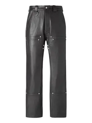 424 Hoorsenbuhs Straight-leg Leather Trousers - Black