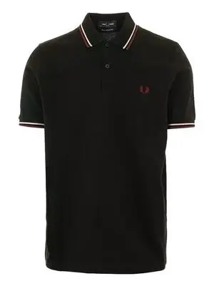 Fred Perry Striped-trim Polo Shirt - Black