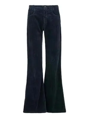HANNES ROETHER Corduroy Flared Trousers - Blue