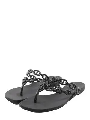 Hermès 2010s Island Chain Sandals - Black
