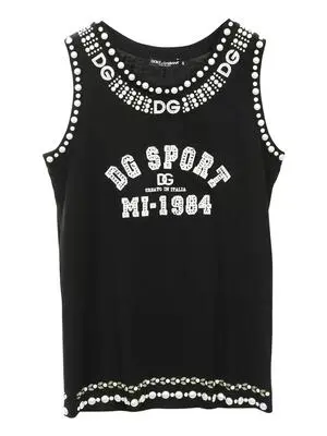 Dolce & Gabbana Logo Bijou Tank Top - Black