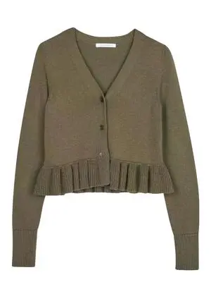 Cecilie Bahnsen Prisca Ruffled Cardigan - Green