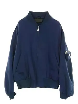 Prada Logo-plaque Bomber Jacket - Blue