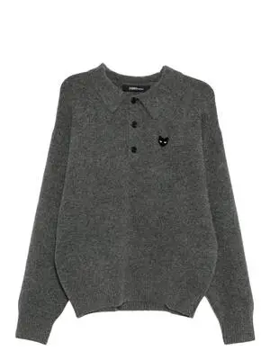SONGZIO Panther-embroidered Jumper - Grey