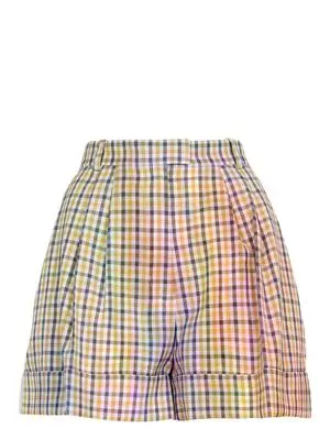 Baum Und Pferdgarten Pleated Checked Shorts - Neutrals