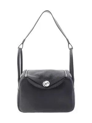 Hermès 2023 26 Lindy Leather Shoulder Bag - Black