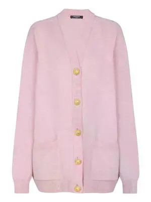 Balmain V-neck Button Cardigan - Pink