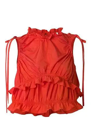 Kenzo Ruffle Crop Top - Red