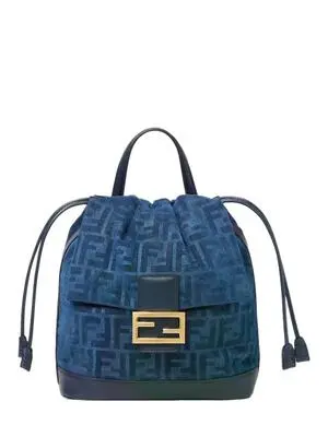 Fendi Logo-plaque Backpack - Blue