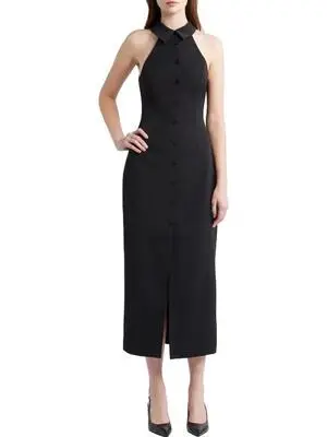 Oddmuse Halter Neck Maxi Dress - Black