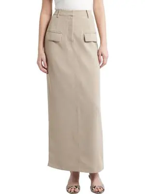 Oddmuse Tailored Maxi Trouser Skirt - Taupe