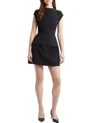 Oddmuse The Ultimate Muse Cap-sleeve Mini Dress - Black