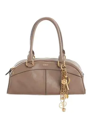 Chloé Bowling Leather Handheld Bag - Deep Taupe