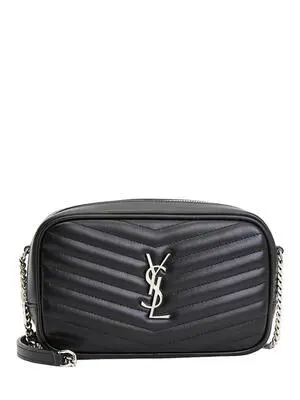Saint Laurent Mini Lou Chain Camera Bag - Black
