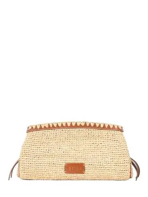 Staud Maude Convertible Raffia Clutch - Natural/tan