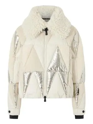 Moncler Pamiers Paneled Down Ski Jacket - Cream