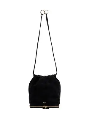 Alaïa Le Pochon Suede Bucket Bag - Black