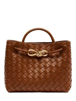 Bottega Veneta Andiamo Small Intrecciato Leather Tote Bag - Brown