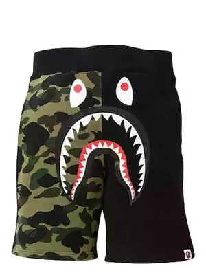 A BATHING APE Shark Camouflage Shorts - Black