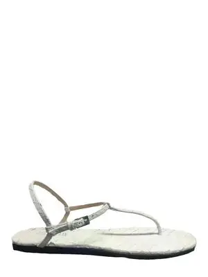 Paris Texas Buckle T-strap Sandals - Neutrals
