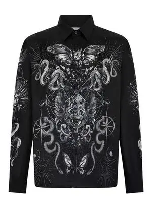 Philipp Plein Printed Silk Shirt - Black