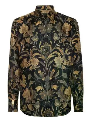 BILLIONAIRE Baroque-print Shirt - Gold