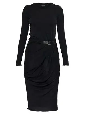 TOM FORD Belted Midi Dress - Black
