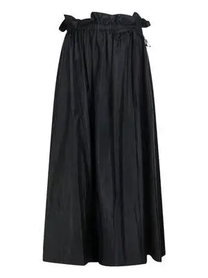 JIL SANDER Ruffled Drawstring Midi Skirt - Black