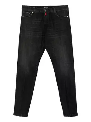Kiton Faded Five-pocket Jeans - Black