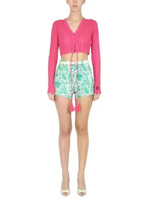 Etro Lace-up V-neck Sweater - Pink