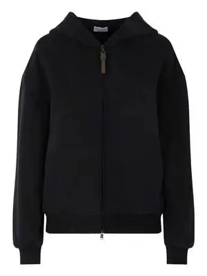 Brunello Cucinelli Hooded Zip-up Sweater - Black