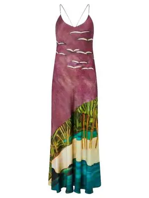 DONDE ESTEBAN La Sierra Graphic-print Maxi Dress - Purple