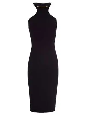 Elisabetta Franchi Halterneck Midi Dress - Black