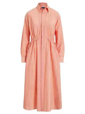 Polo Ralph Lauren Striped-print Shirt Dress - Orange