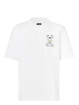 Fendi Dog Graphic T-shirt - White