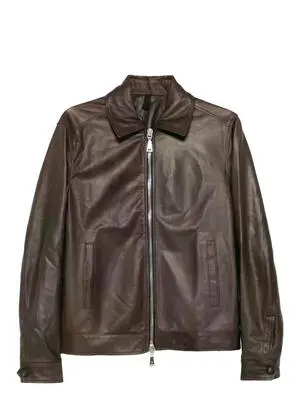 Tagliatore Jaxon Zip-up Leather Jacket - Brown