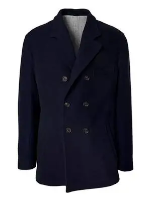 Eleventy Double-breasted Coat - Blue