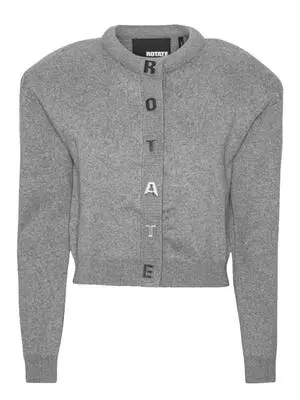 ROTATE BY BIRGER CHRISTENSEN Logo-embellished Cardigan - Grey