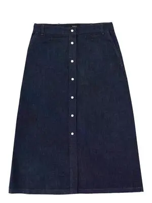 A.p.c. Denim Midi Skirt - Blue