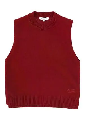 Maison Kitsuné Crew-neck Knitted Vest - Red