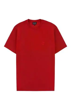 Giorgio Armani Logo-embroidered T-shirt - Red